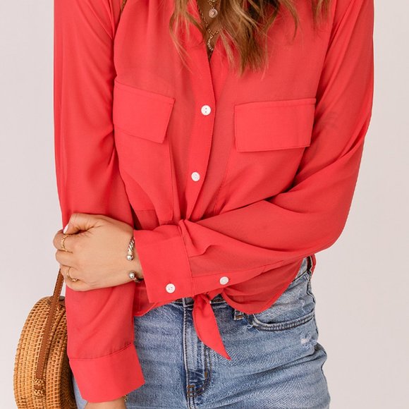 Tops | Laurie Pocket Button Up Shirt | Poshmark
